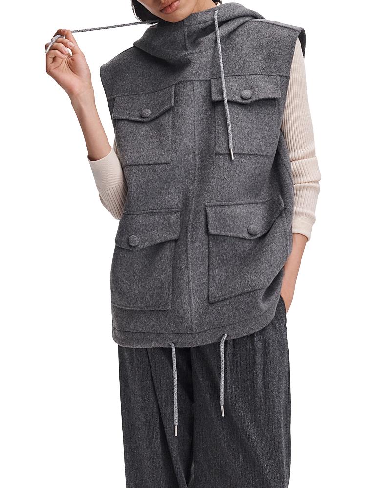 RAG & BONE Rag & Bone Valerie Wool & Cashmere Blend Hooded Vest